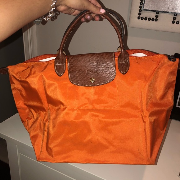 Longchamp | Bags | Authentic Orange Longchamp Bag | Poshmark